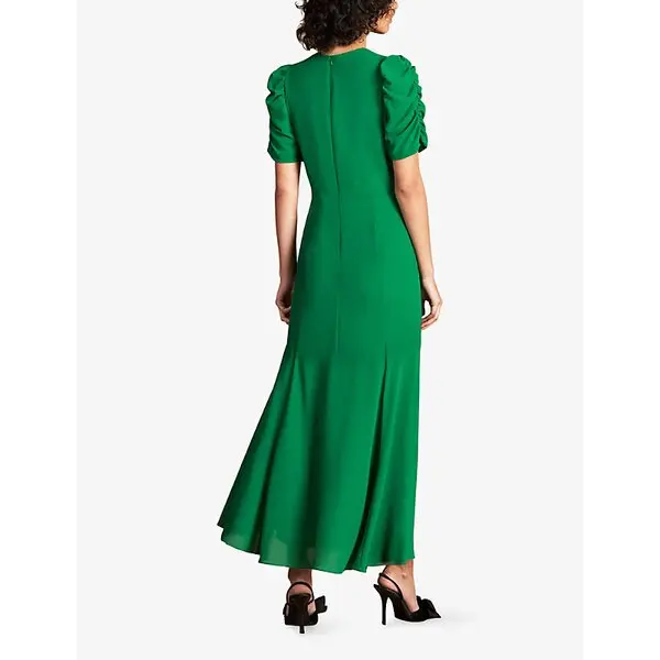 RO&ZO Belle Puff-sleeve Woven Maxidress - Green