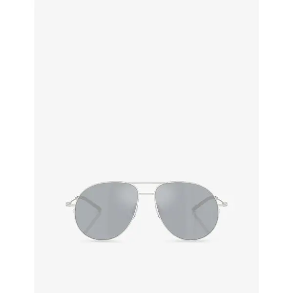 Moncler Me4002 Flyze Pilot-frame Sunglasses - Silver