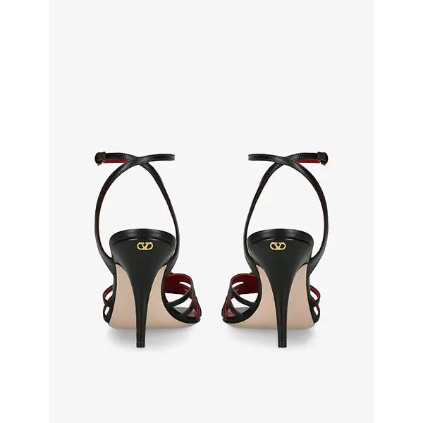 Valentino Garavani Panthea 85 Leather Heeled Sandals - Black