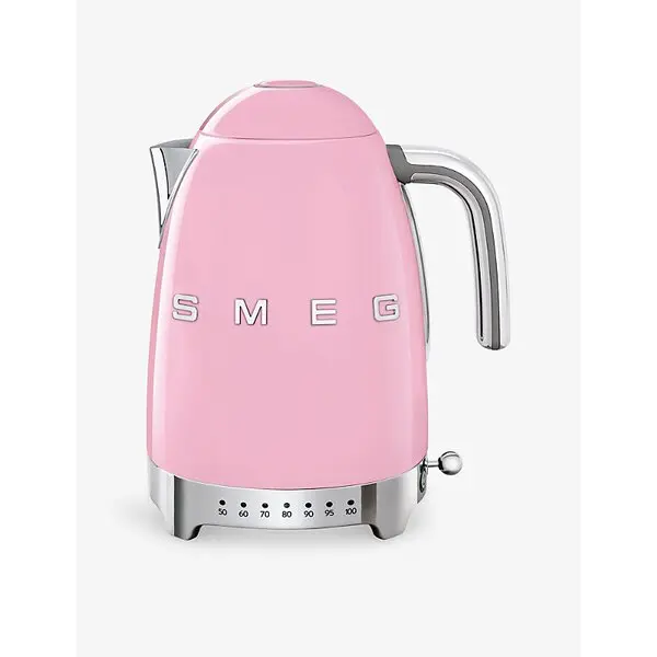 SMEG 50's Style Variable Temperature Control Stainless Steel Kettle 1.7ltr - Pink