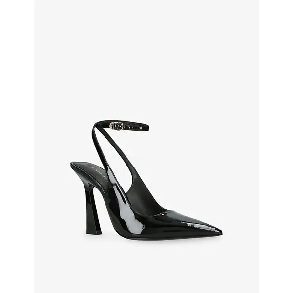 STUART WEITZMAN Vinnie 100 Patent-leather Courts - Black
