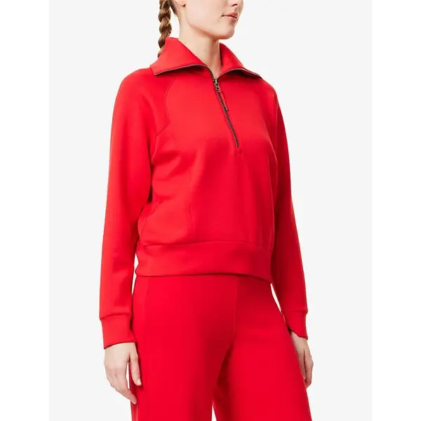 Spanx Air Essentials Half Zip Jersey Sweatshirt - Spanx Red