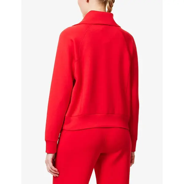 Spanx Air Essentials Half Zip Jersey Sweatshirt - Spanx Red
