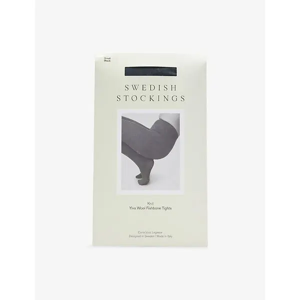 Swedish Stockings Ylva Fishbone Knit Tights - Black