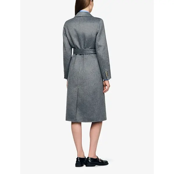 Sandro Double-breasted Wool-blend Coat