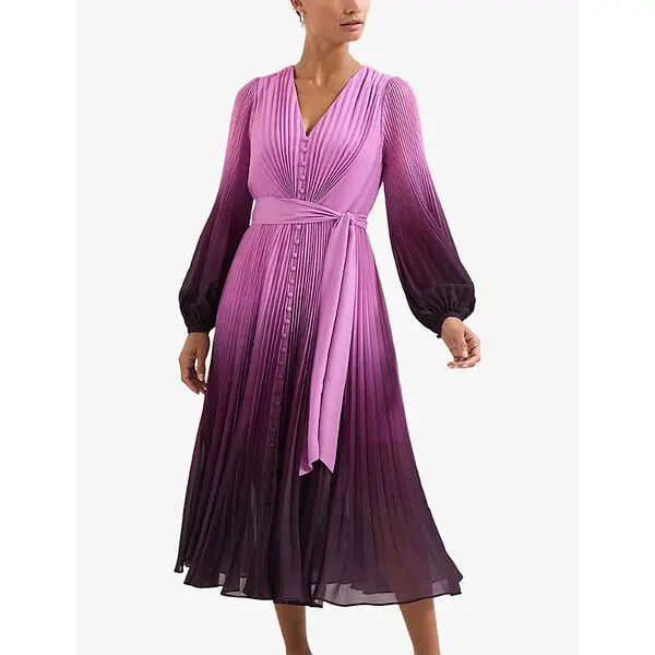 PHASE EIGHT Mira Ombre Printed Woven Midi Dress