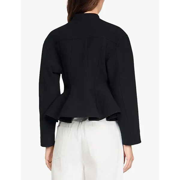 Sandro Peplum-hem Cropped Woven Jacket