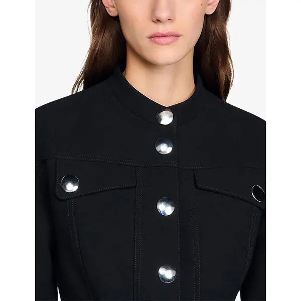 Sandro Peplum-hem Cropped Woven Jacket