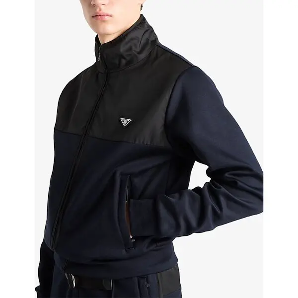 Prada Re-nylon Zipped Cotton-fleece Jacket