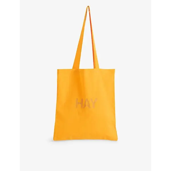 HAY Logo-print Cotton Tote Bag - Mango