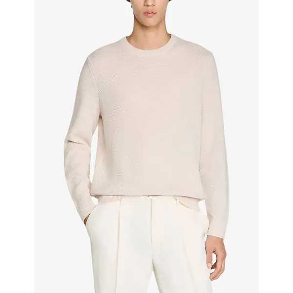 Sandro Wool Knitted Crewneck Jumper - Ecru