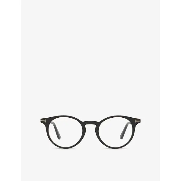 TOM FORD Round-frame Acetate Optical Glasses - Black