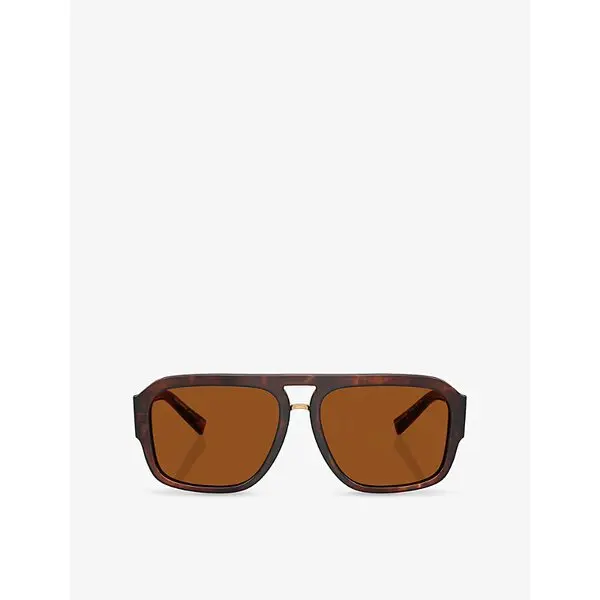 Dolce & Gabbana Pilot-frame Tortoiseshell Sunglasses - Red