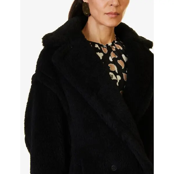 Max Mara Teddy Alpaca Wool-blend Coat - Black