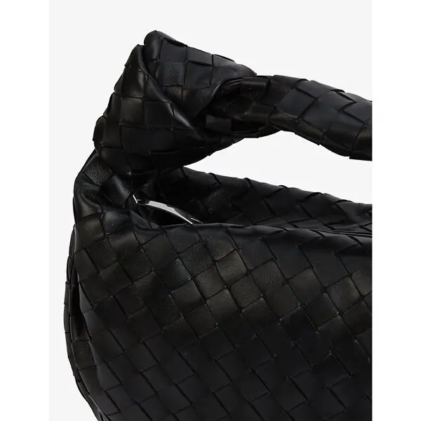 Bottega Veneta Jodie Small Leather Hobo Bag - Black-gold