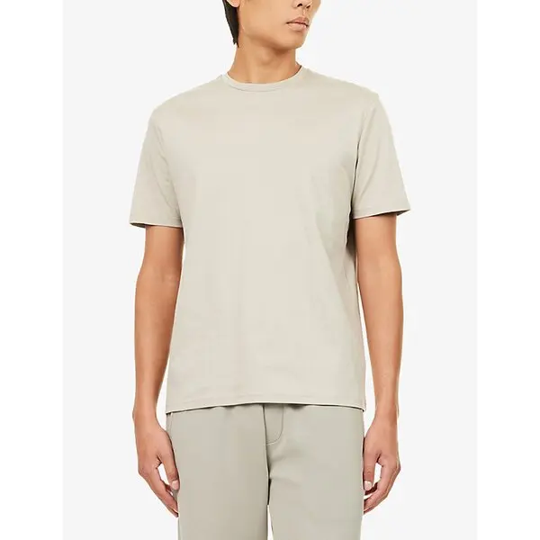 ARNE Mercerised Interlock Cotton-jersey T-shirt - Stone