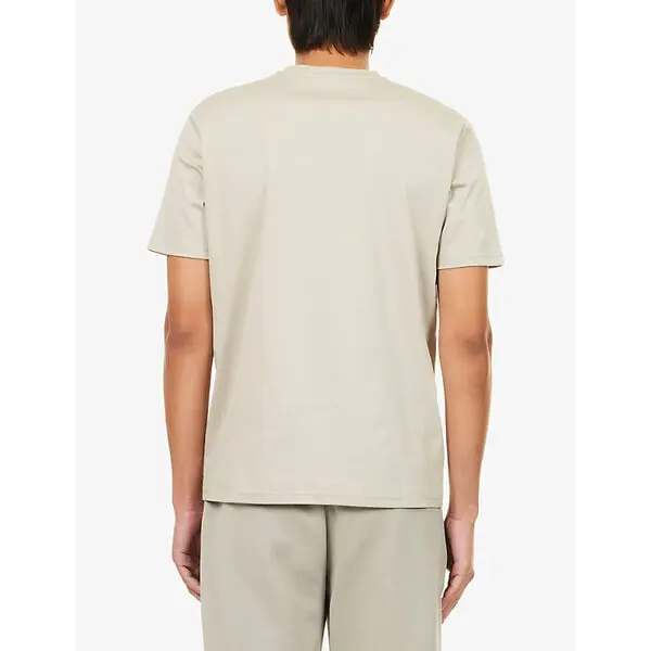 ARNE Mercerised Interlock Cotton-jersey T-shirt - Stone