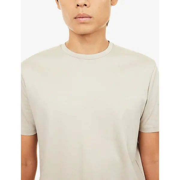 ARNE Mercerised Interlock Cotton-jersey T-shirt - Stone
