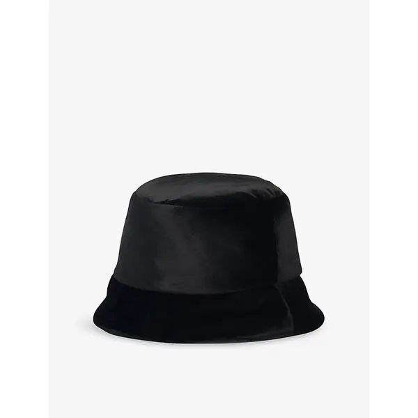Prada Triangle-logo Velvet Bucket Hat