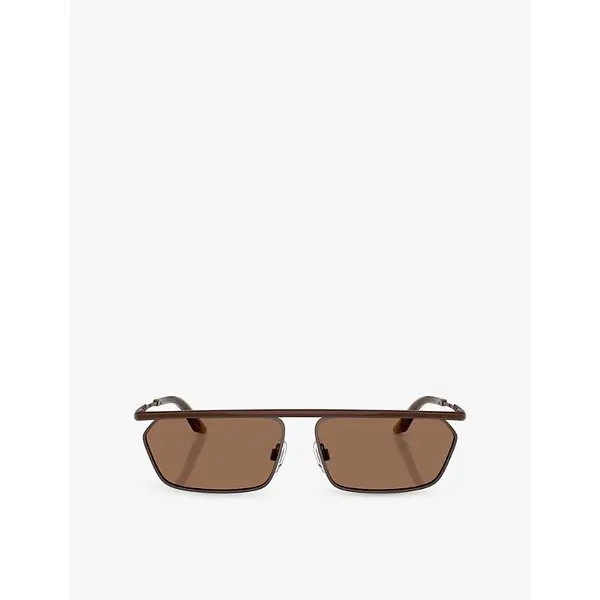 Dolce & Gabbana Rectangle-frame Metal Sunglasses - Brown
