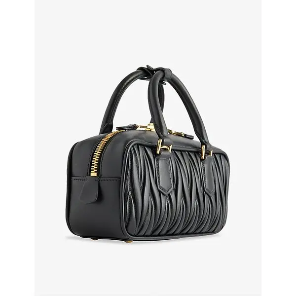 Miu Miu Arcadie Leather Top Handle Bag - Nero