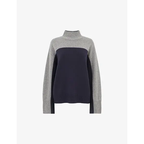 Whistles Colour-block Relaxed-fit Wool Jumper