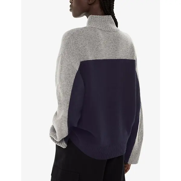 Whistles Colour-block Relaxed-fit Wool Jumper