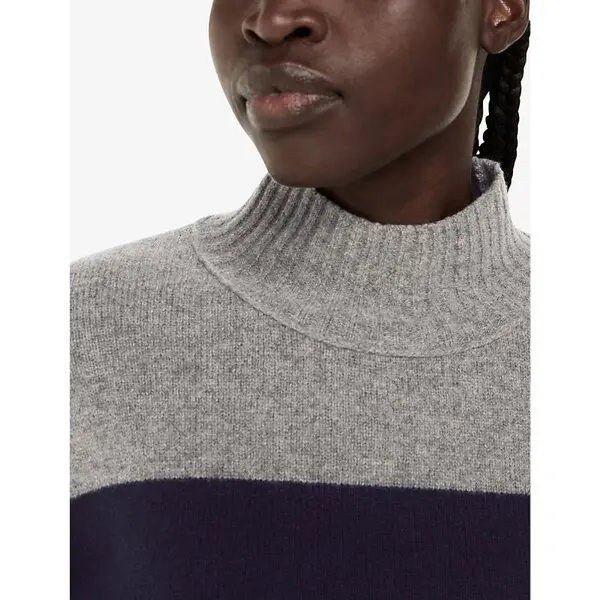 Whistles Colour-block Relaxed-fit Wool Jumper