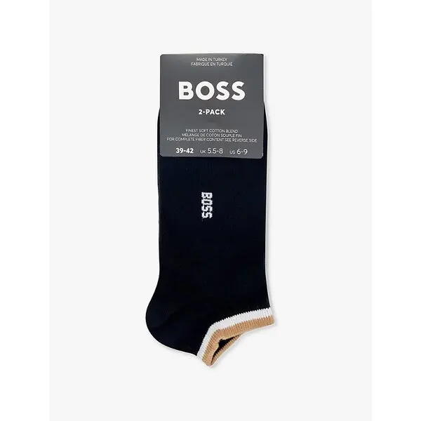 BOSS Pack Of Two Cotton-blend Socks - Black