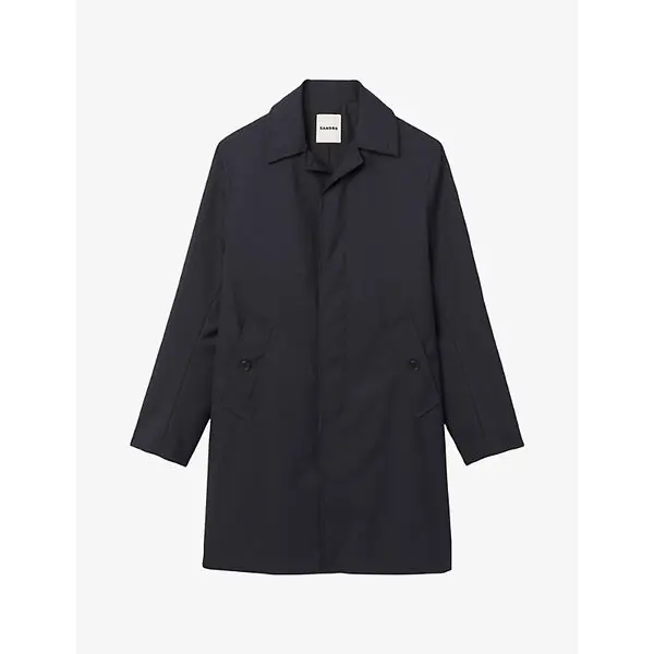 Sandro Lapel-collar Regular-fit Technical Wool-blend Coat