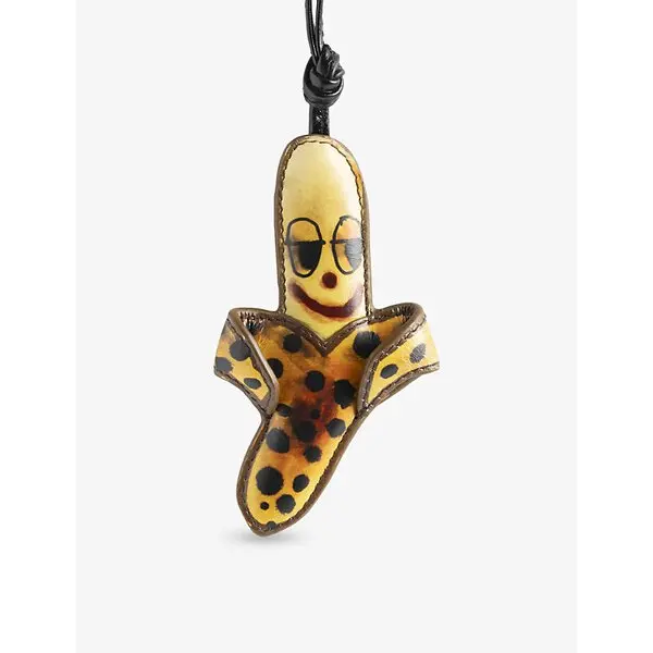 Zadig&Voltaire Banana Lover Leather Keyring - Black
