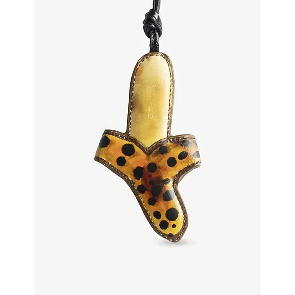 Zadig&Voltaire Banana Lover Leather Keyring - Black