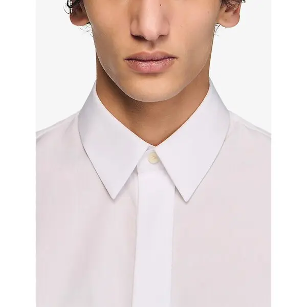 Sandro Classic-collar Long-sleeve Cotton Shirt