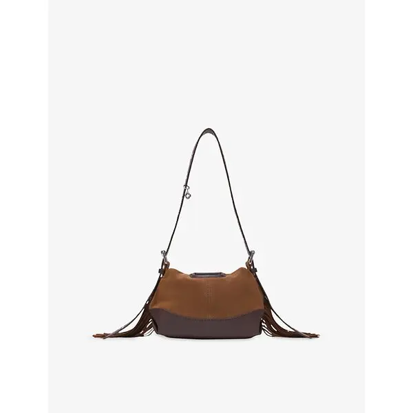 Maje Mini Suede And Leather Shoulder Bag