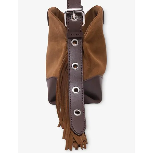 Maje Mini Suede And Leather Shoulder Bag