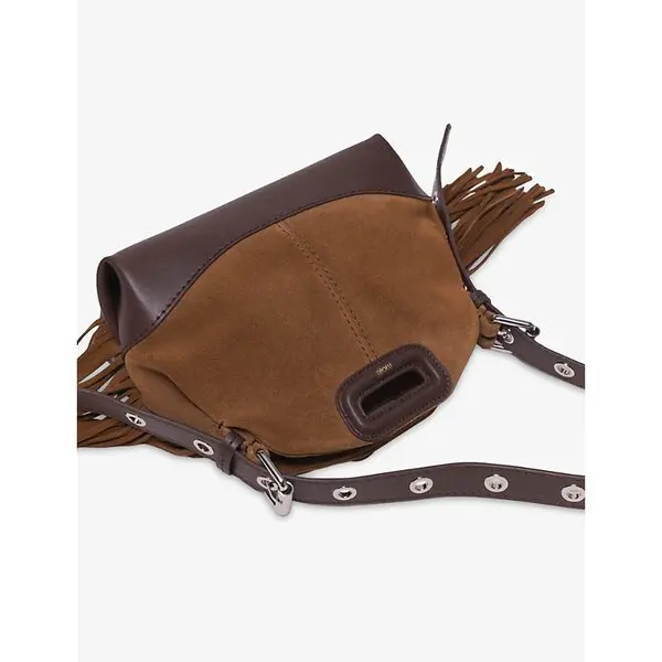 Maje Mini Suede And Leather Shoulder Bag