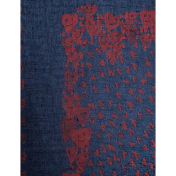 Zadig&Voltaire Kerry Hearts-print Modal Scarf - Marine