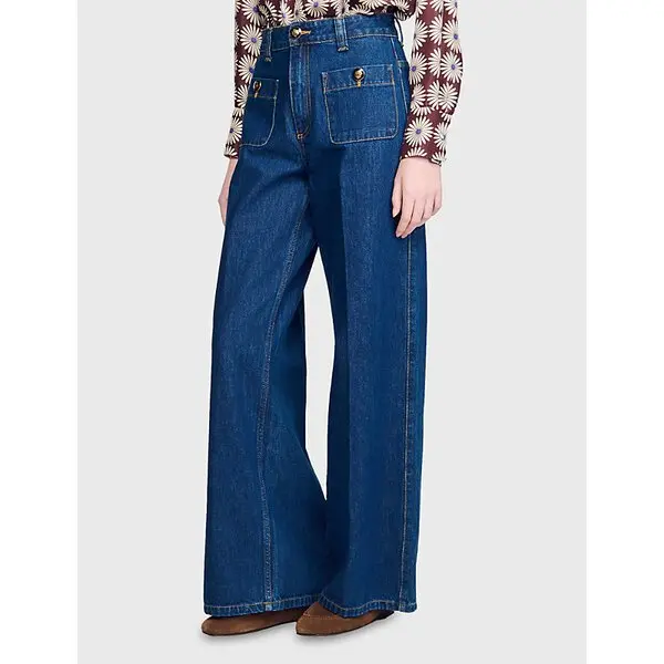 Sandro Straight-leg Mid-rise Denim Jeans - Deep Blue