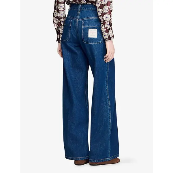 Sandro Straight-leg Mid-rise Denim Jeans - Deep Blue
