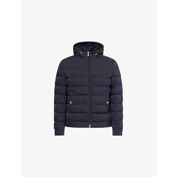 Eleventy Quilted Silk-down Puffer Jacket - Blue