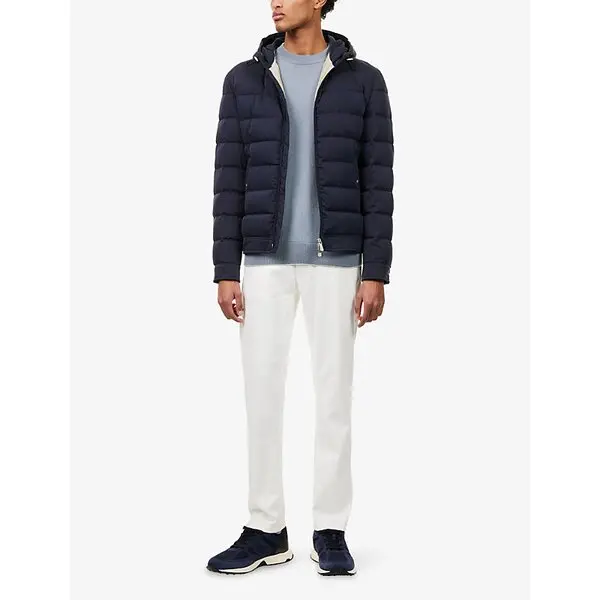 Eleventy Quilted Silk-down Puffer Jacket - Blue