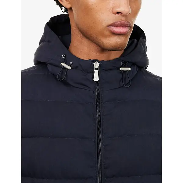 Eleventy Quilted Silk-down Puffer Jacket - Blue