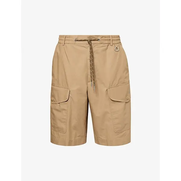 Moncler Logo-charm Cotton Poplin Cargo Shorts - Tan
