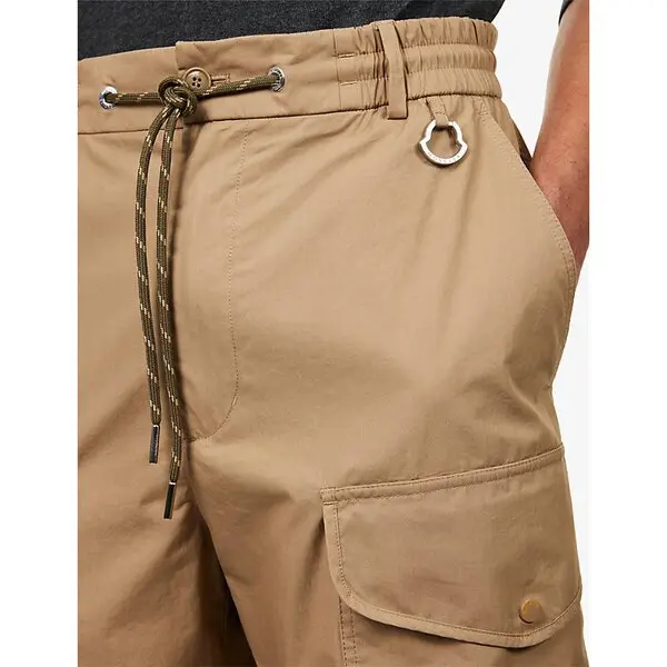 Moncler Logo-charm Cotton Poplin Cargo Shorts - Tan