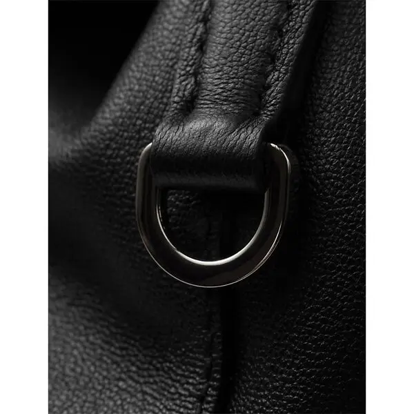 Prada Logo-embellished Medium Leather Backpack - Black