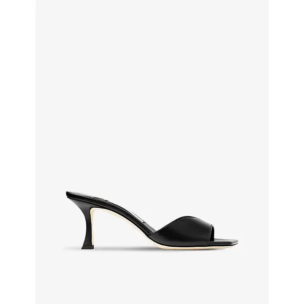 JIMMY CHOO Skye 70 Leather Heeled Mules - Black