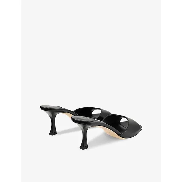 JIMMY CHOO Skye 70 Leather Heeled Mules - Black