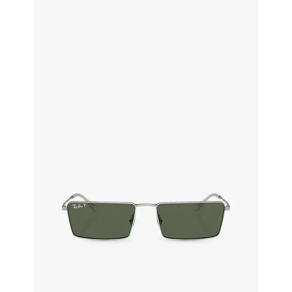 Ray-ban Rectangular-frame Metal Sunglasses - Silver