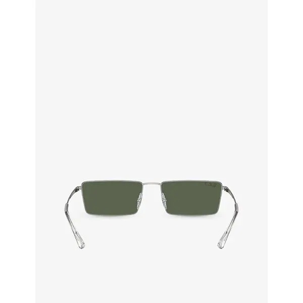 Ray-ban Rectangular-frame Metal Sunglasses - Silver
