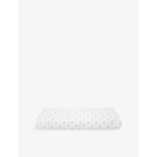 THE WHITE COMPANY Star-print Cotton Fitted Cot Sheet - Cloud Grey